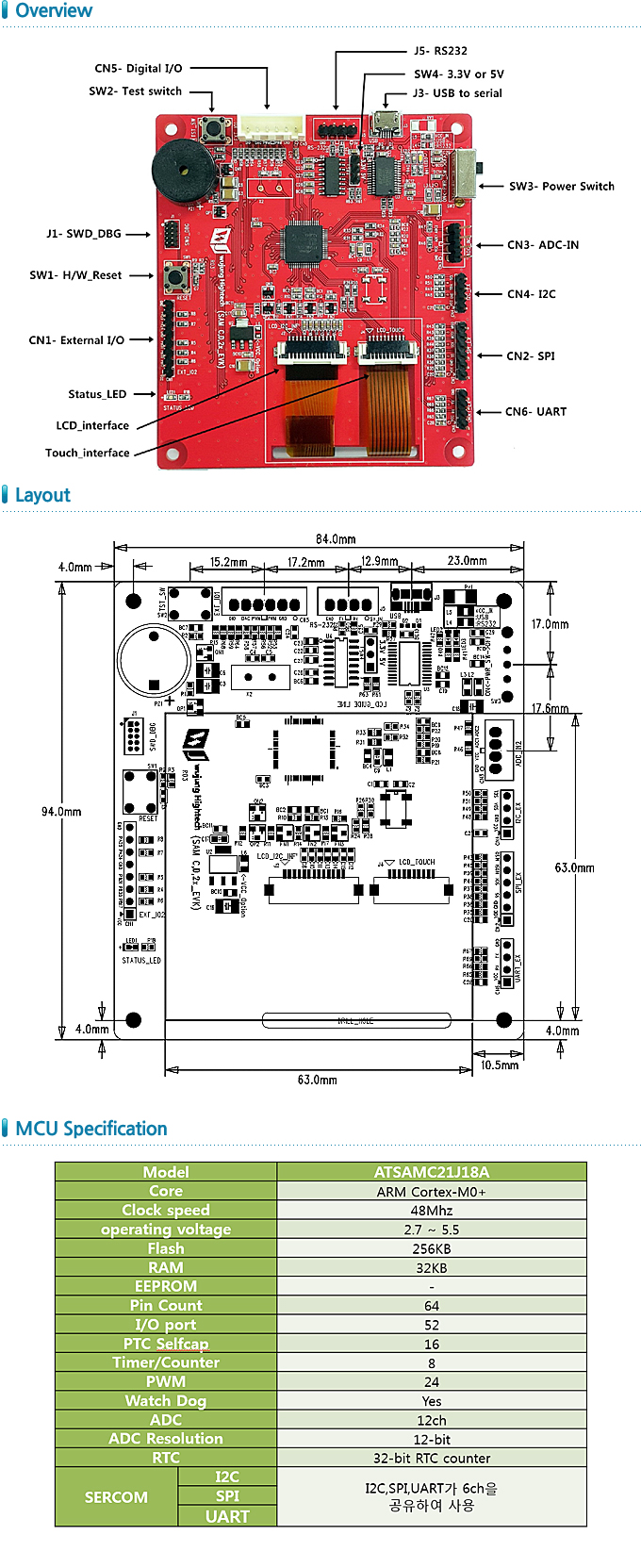 Atmel 32-bit ARM Cortex-M0+ Microcontrollers EVM : 컴퓨존