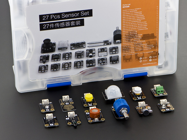 아두이노용 27종 센서키트 Gravity: 27 Pcs Sensor Kit for Arduino [KIT0011] / 디바이스마트