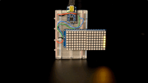 16x8 1.2' LED Matrix + Backpack -Ultra Bright Square Yellow LEDs [ada ...