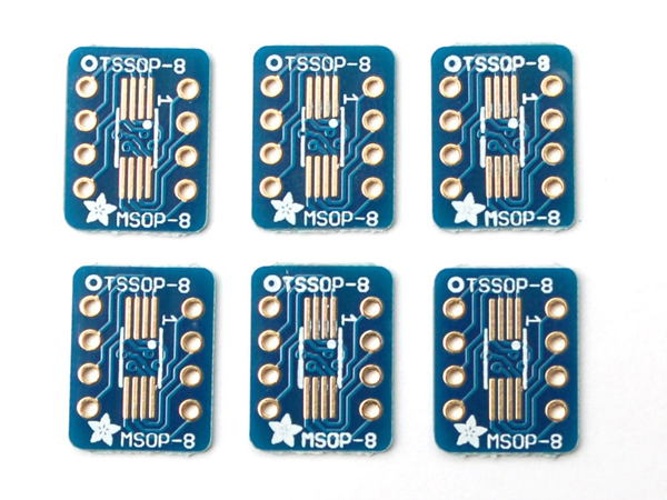 SMT Breakout PCB for SOIC-8, MSOP-8 or TSSOP-8 - 6 Pack! [ada-1212] / 디바이스마트