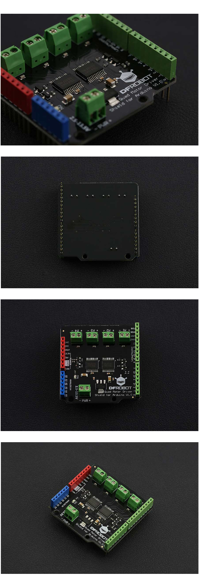 아두이노용 쿼드 모터 드라이버 쉴드 (Quad DC Motor Driver Shield for Arduino) [DRI0039 ...