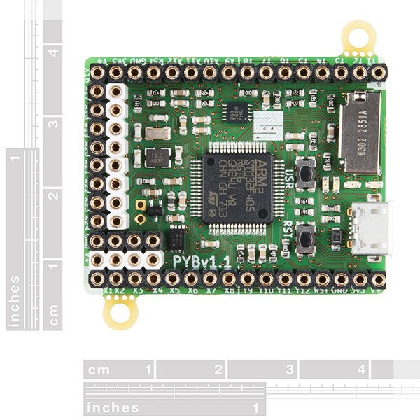 마이크로파이썬 파이보드(헤더 포함) MicroPython pyboard v1.1 (with Headers) [DEV-14413] / 디바이스마트