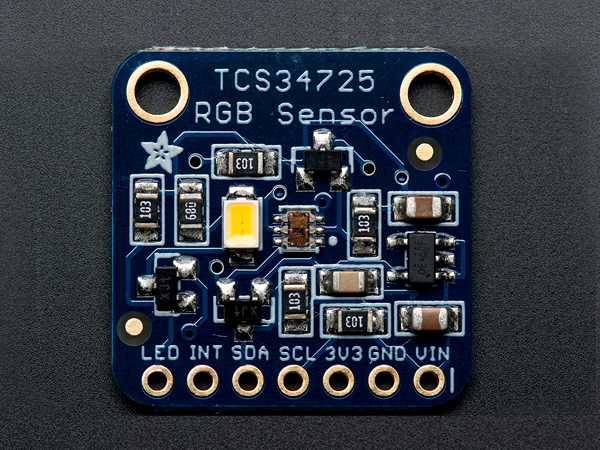 RGB Color Sensor with IR filter and White LED - TCS34725 [ada-1334 ...