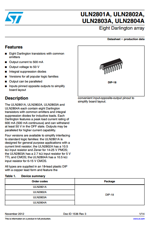 ULN2803A / 디바이스마트