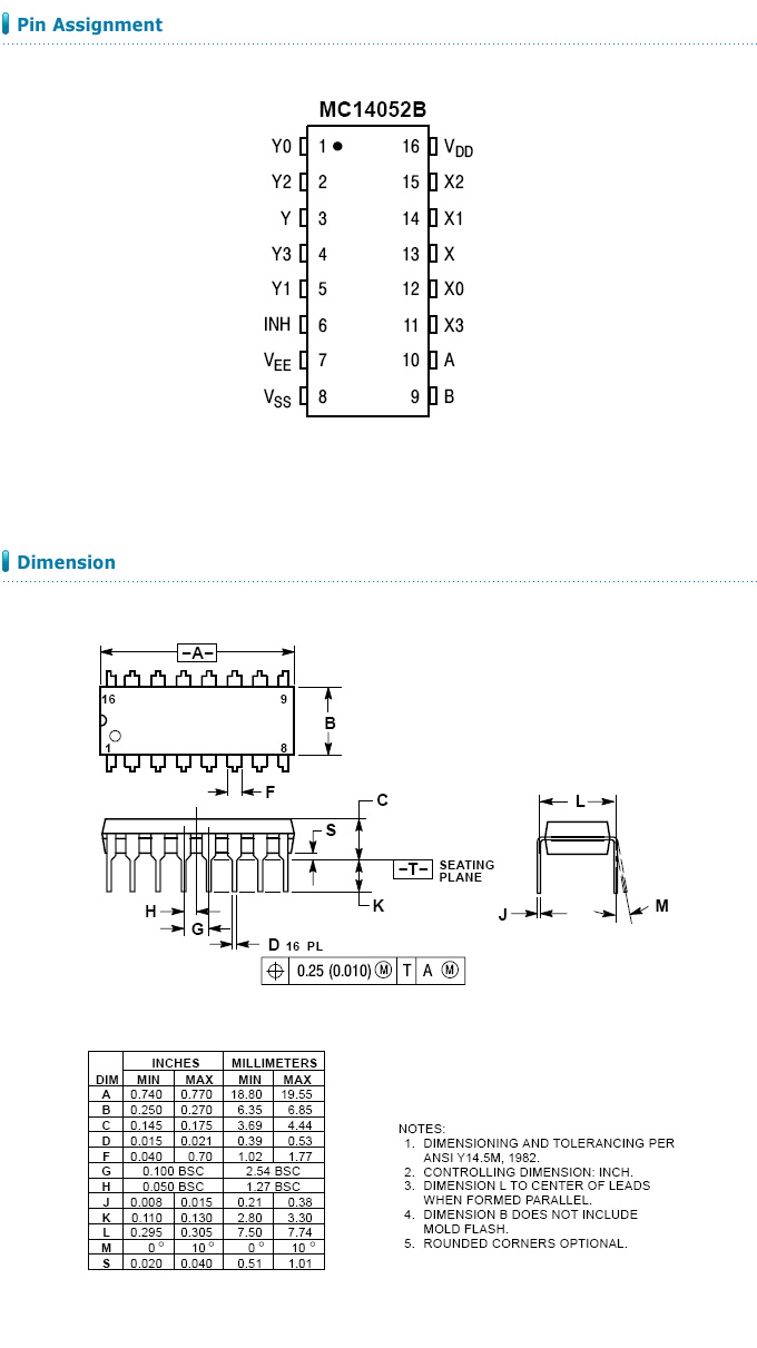 MC14052BCPG / 디바이스마트