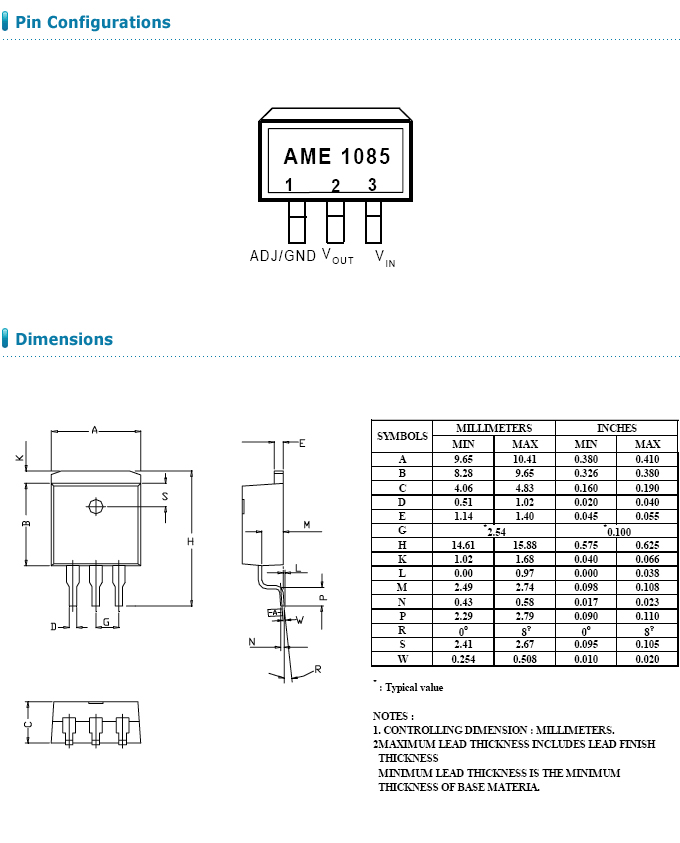 AME1085DCDT-3 / 디바이스마트