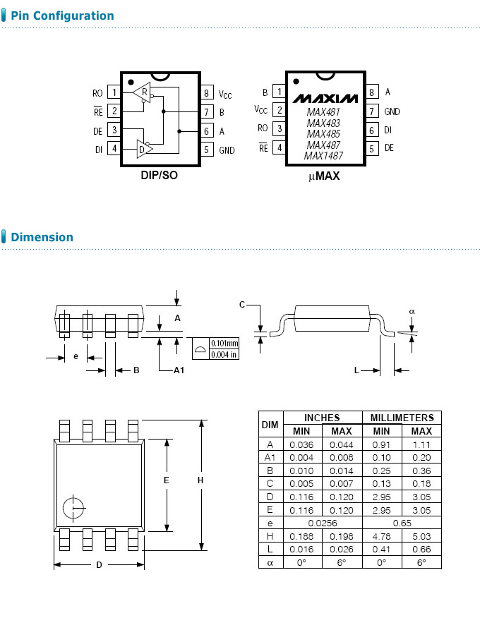 MAX485CSA / 디바이스마트