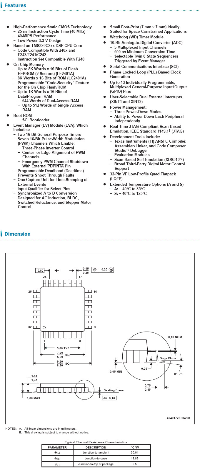 TMS320LF2401AVFA / 디바이스마트