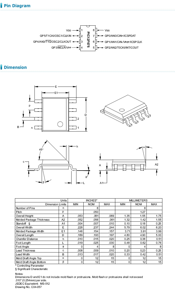 PIC12F675-I/SN / 디바이스마트
