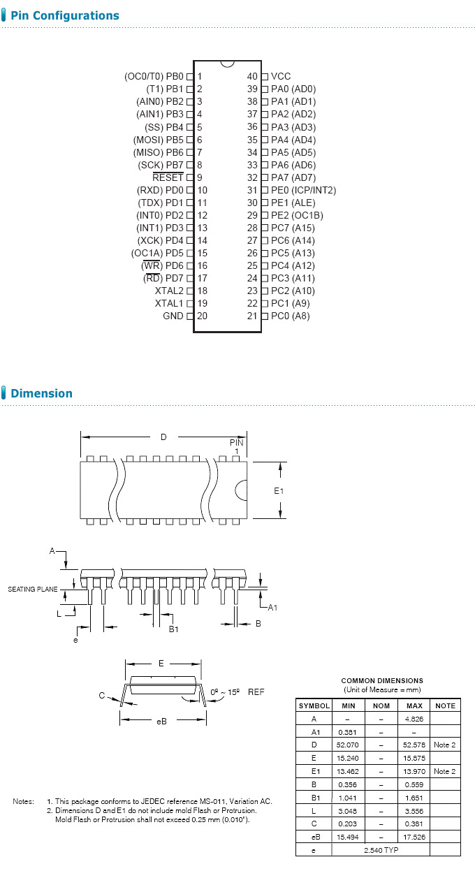 ATmega8515-16PU / 디바이스마트