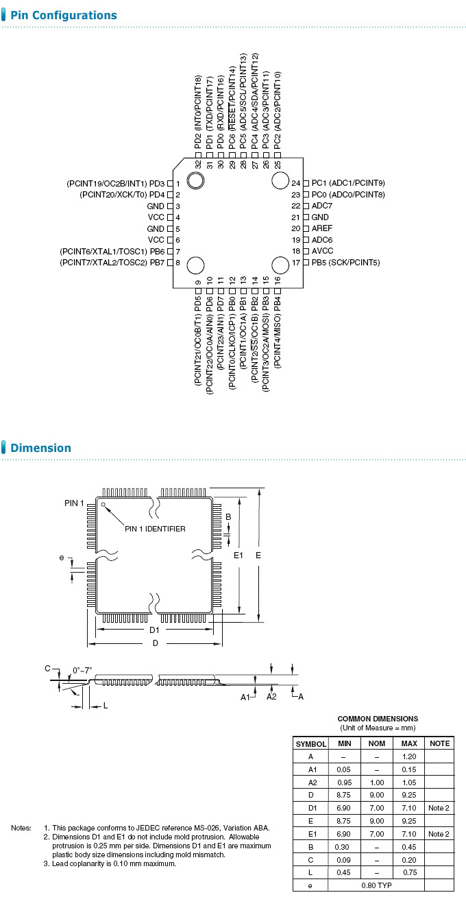 ATMEGA48V-10AI / 디바이스마트