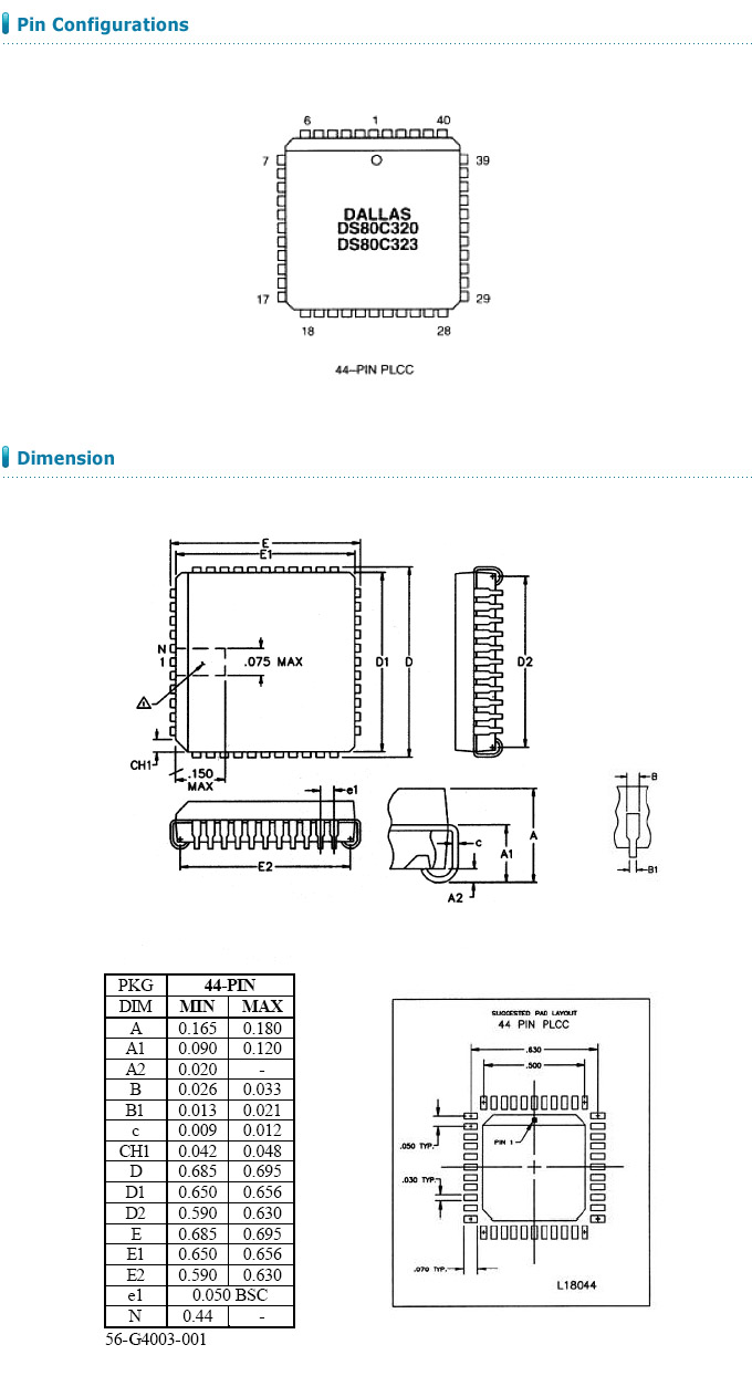 DS80C320-QCG / 디바이스마트