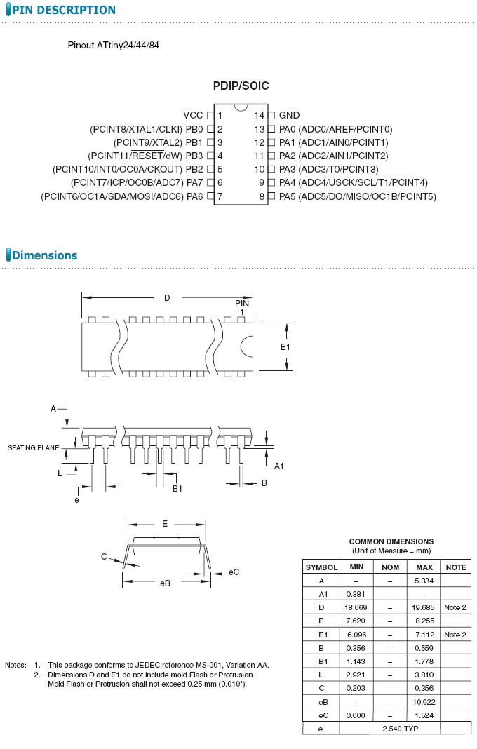 ATtiny24-20PU / 디바이스마트