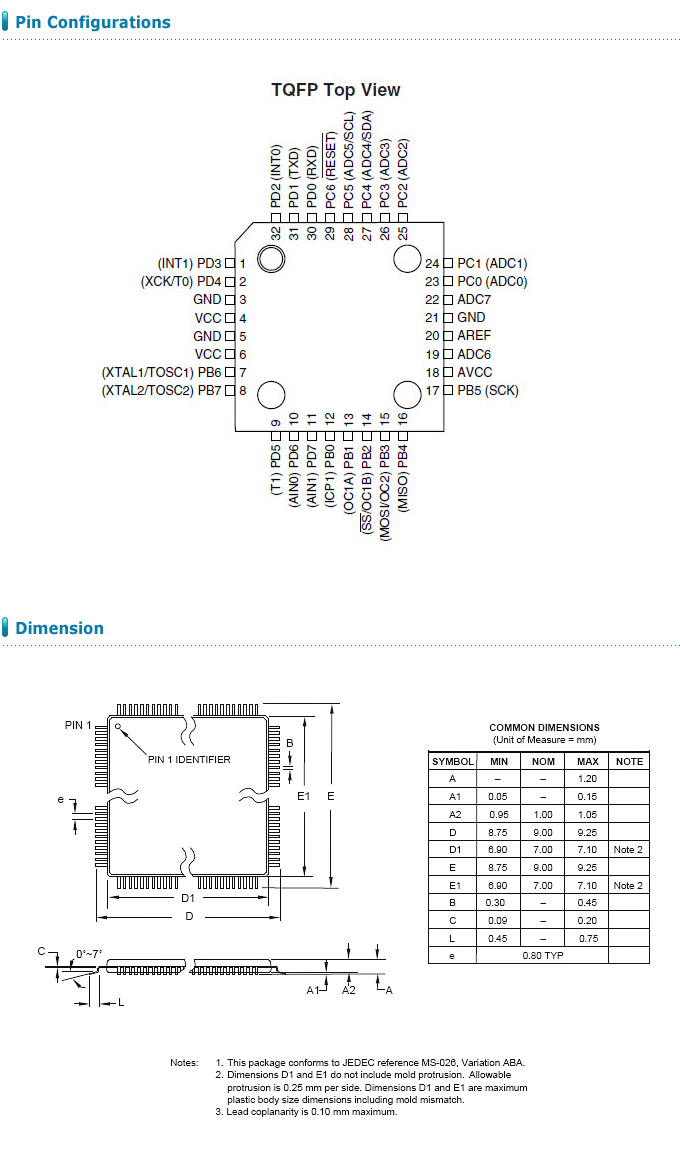 ATMEGA48PA-AU / 디바이스마트