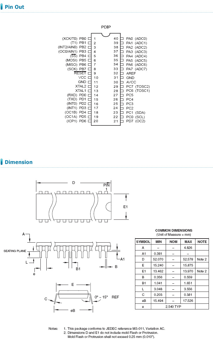 ATMEGA8535L-8PU / 디바이스마트