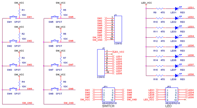 SW & LED Board V1.1 / 디바이스마트