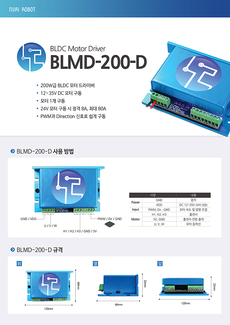 BLDC모터드라이버(BLMD-200-D) / 디바이스마트