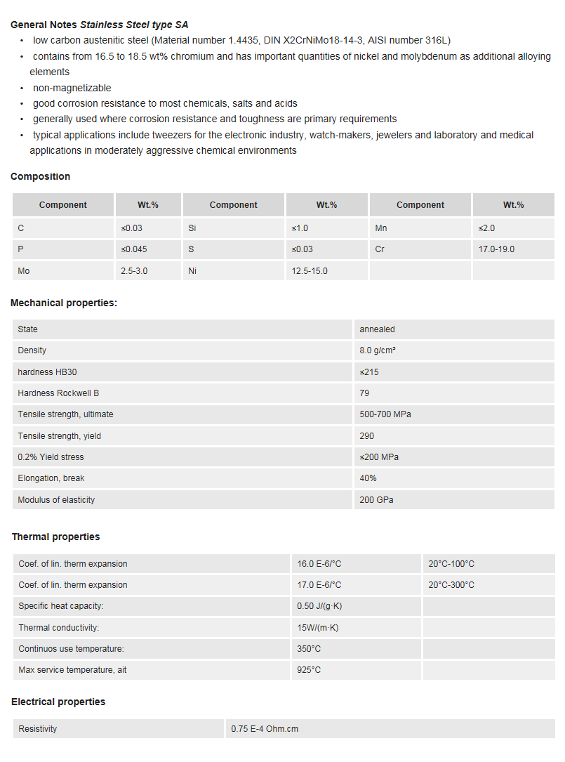 고정밀 웨이퍼 핀셋 6WF.SA / 디바이스마트