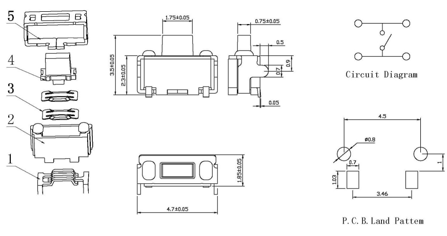 마이크로 택트 스위치 [NW3-A06-B6A] / 디바이스마트