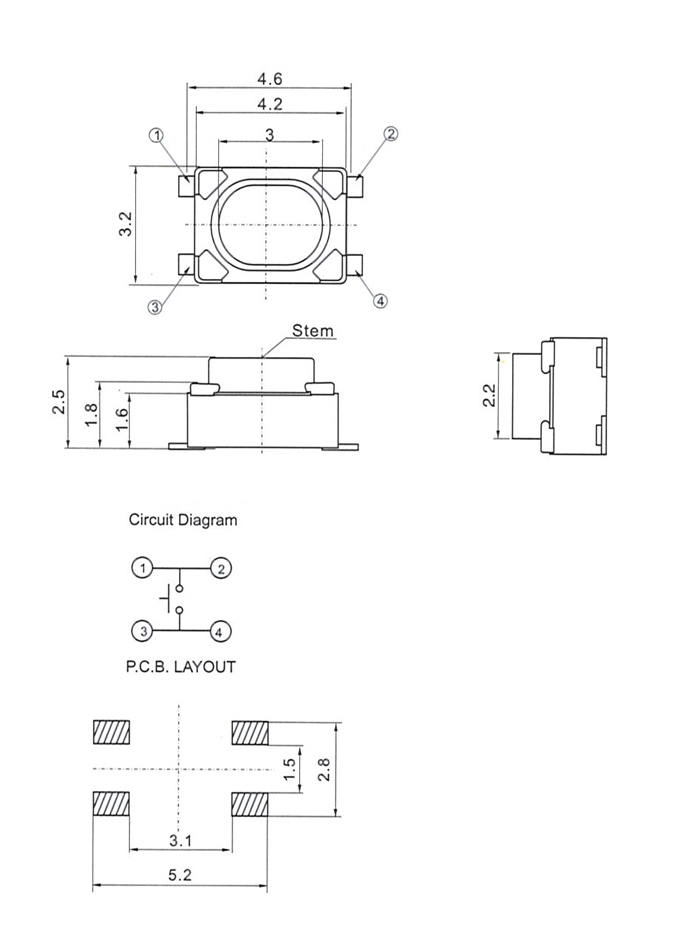 마이크로 택트 스위치 [NW3-A03-08A] / 디바이스마트