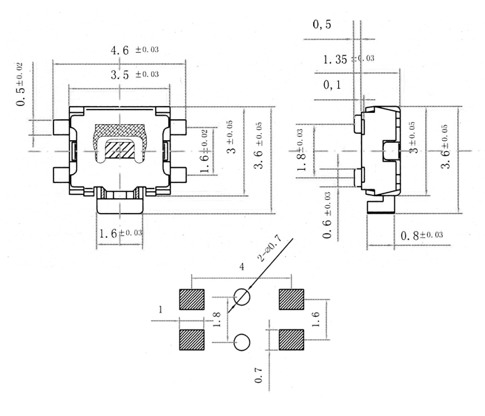 마이크로 택트 스위치 [NW3-A03-04] / 디바이스마트
