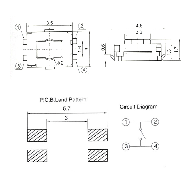마이크로 택트 스위치 [NW3-A03-4B] / 디바이스마트