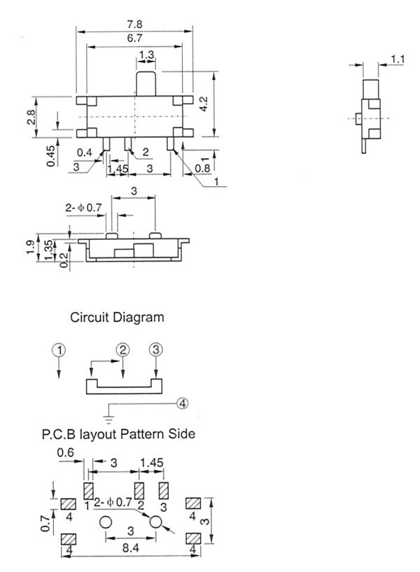 마이크로 슬라이드 스위치 [NW3-SK-02] / 디바이스마트
