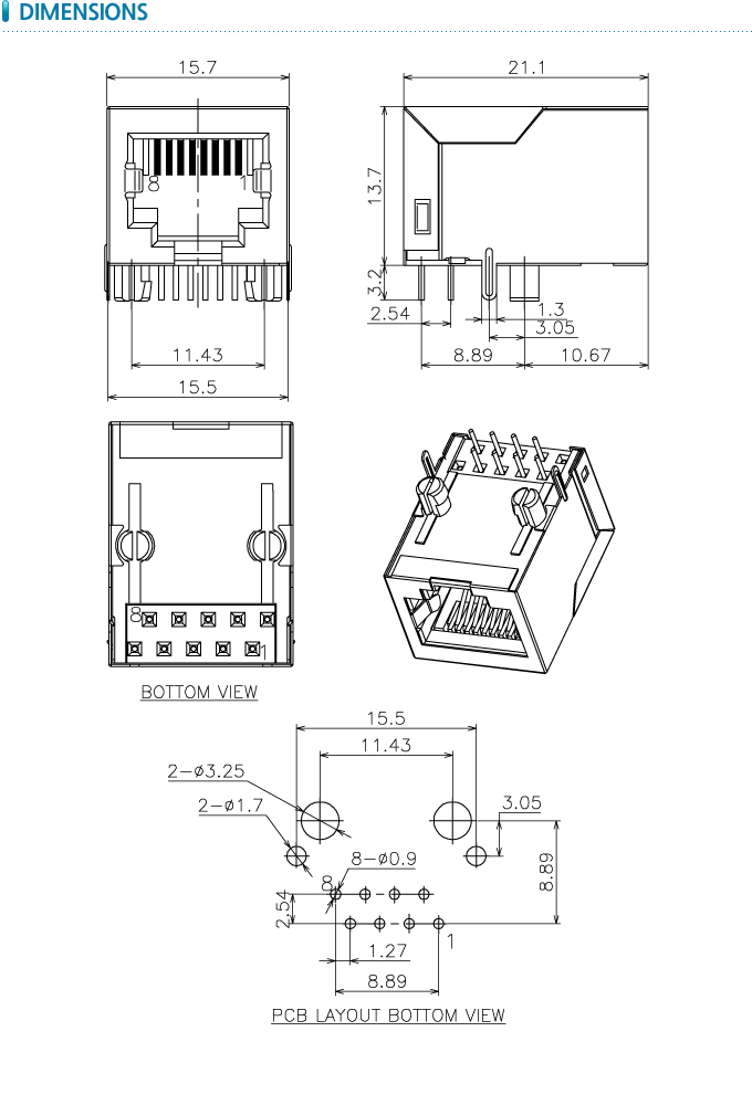 RJ45 8P8C 커넥터 (RCH-59-01) / 디바이스마트