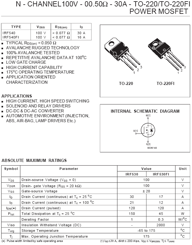 IRF540 / 디바이스마트