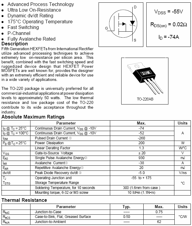 IRF4905 / 디바이스마트