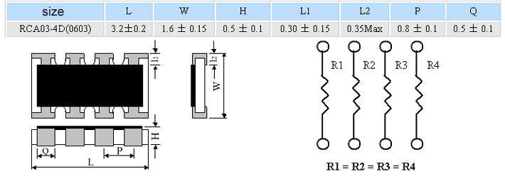 칩Array저항 3216사이즈(4.7KΩ) / 디바이스마트