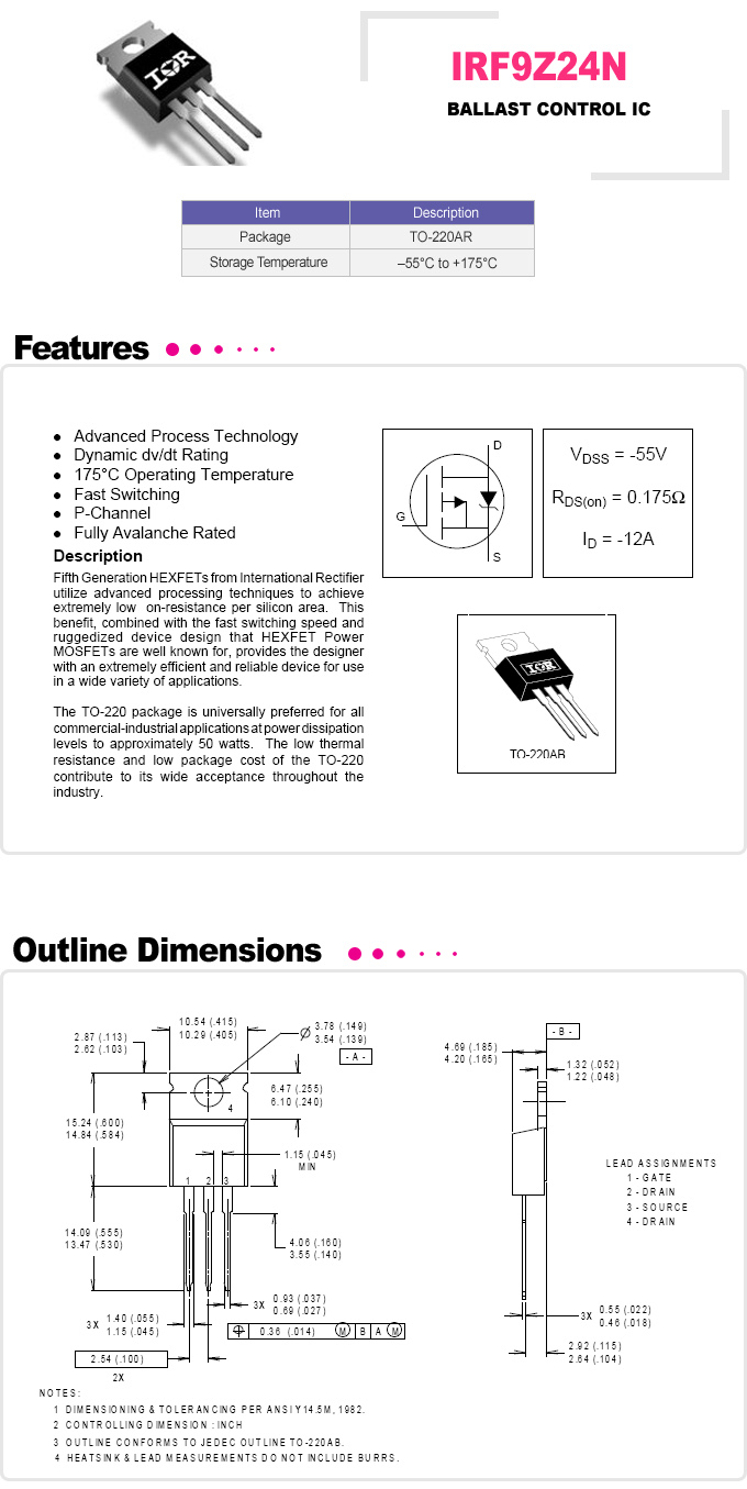 IRF9Z24N / 디바이스마트
