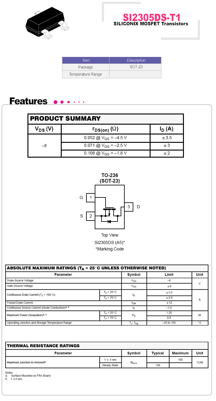 SI2305DS-T1 / 디바이스마트