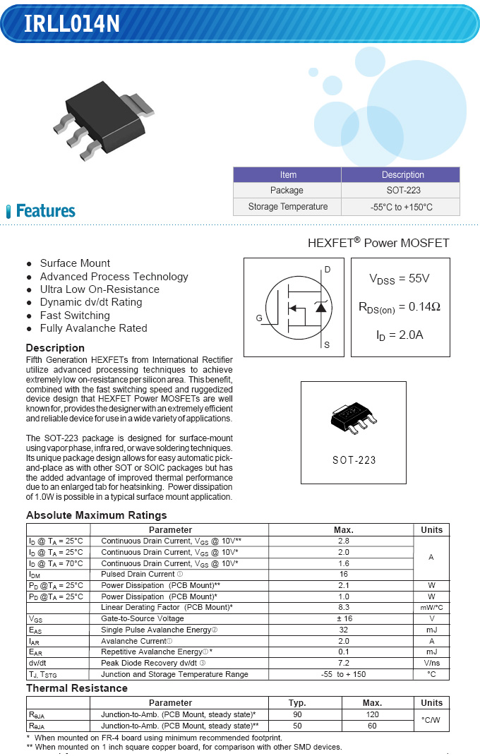 IRLL014N / 디바이스마트