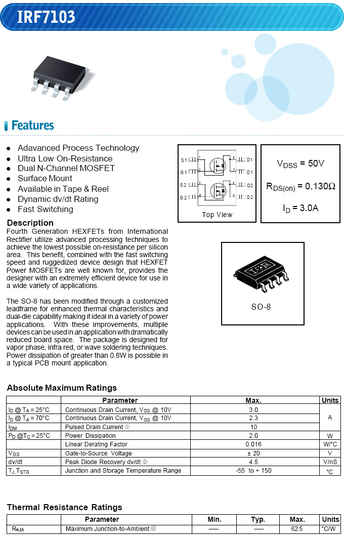 IRF7103 / 디바이스마트