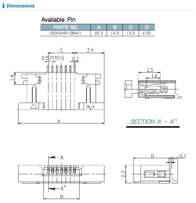 05004HR-28B01S(상접점) / 디바이스마트