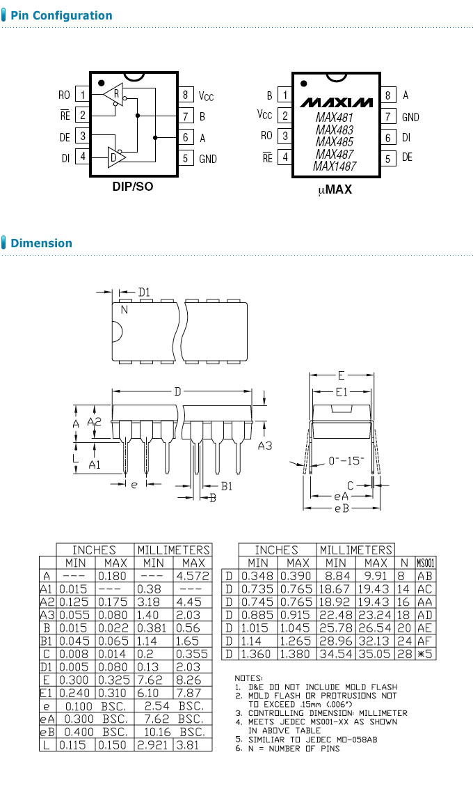 MAX485EPA / 디바이스마트