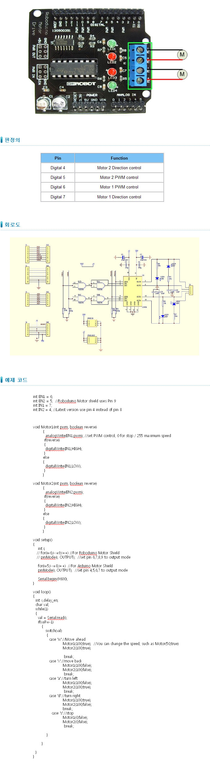 1A Motor Shield For Arduino (DRI0001) / 디바이스마트