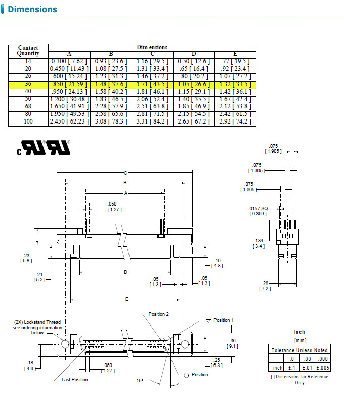 10236-6202PL (36P RECPT PCB ST) / 디바이스마트