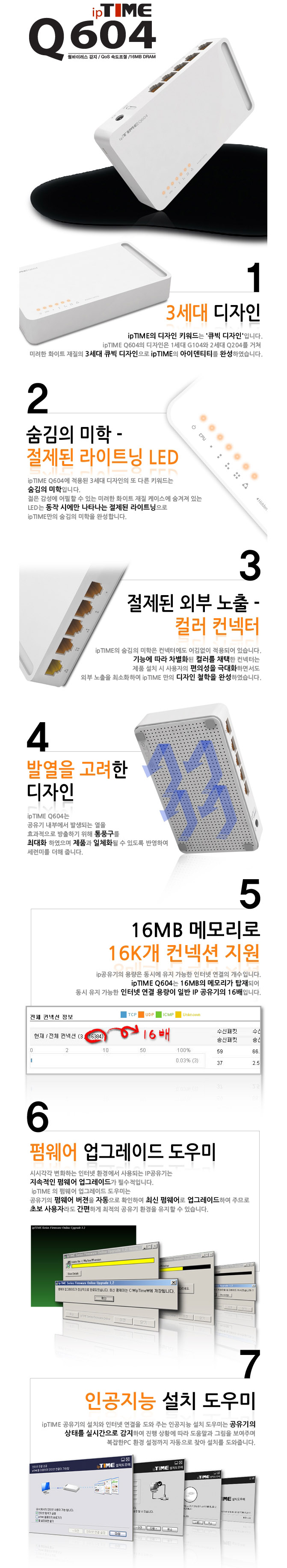 ipTIME 유선공유기 Q604 / 디바이스마트