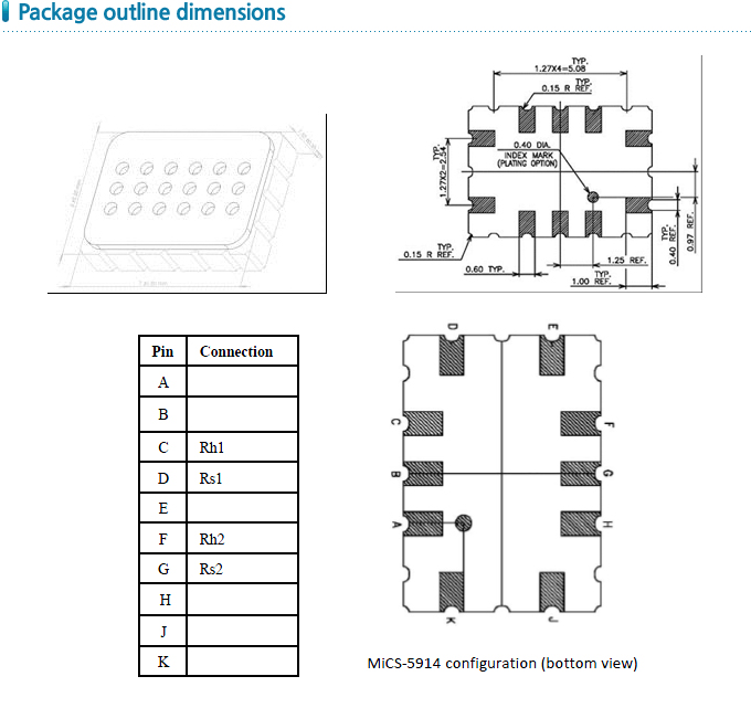 [SGX] 암모니아+에탄올+수소 가스센서 (MICS-5914) / 디바이스마트