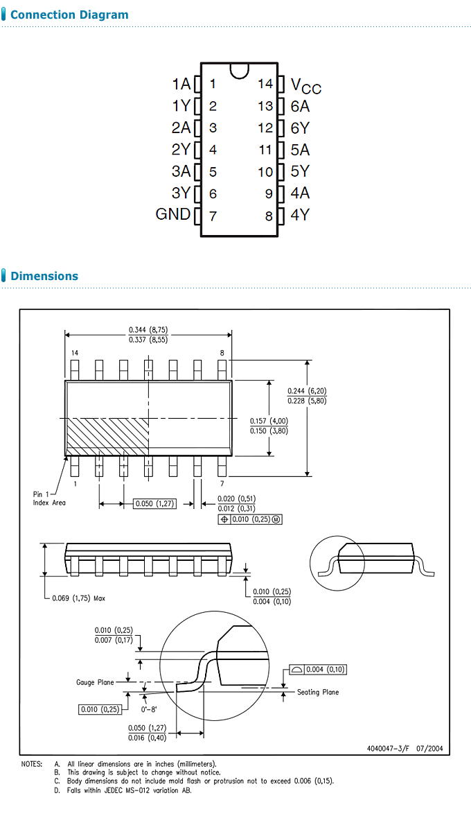 74LS07(SOIC-14) / 디바이스마트