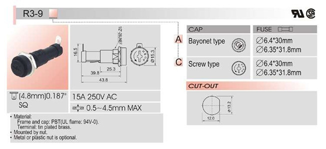 퓨즈홀더 R3-9 / 디바이스마트