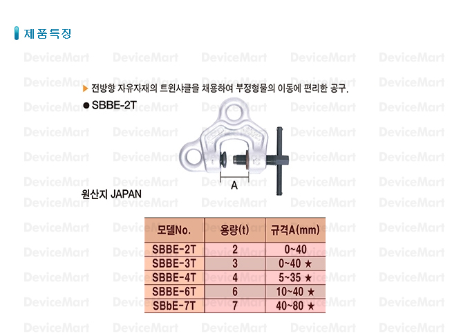 만능클램프(전방향)-SBbE-7T / 디바이스마트
