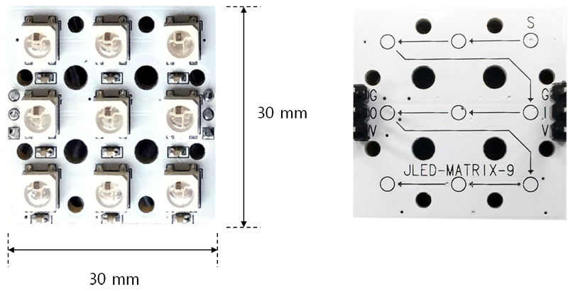 JLED-MATRIX-9 : LED 9개로 구성된 매트릭스 타입 정사각형 모듈 / 디바이스마트