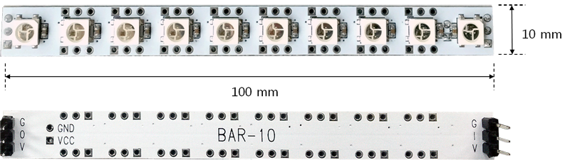 JLED-BAR-10 : LED 10개로 구성된 막대 형태의 모듈 / 디바이스마트
