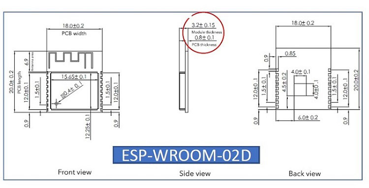ESP8266 IoT 무선랜 WiFi 모듈 [ESP-WROOM-02D] / 디바이스마트