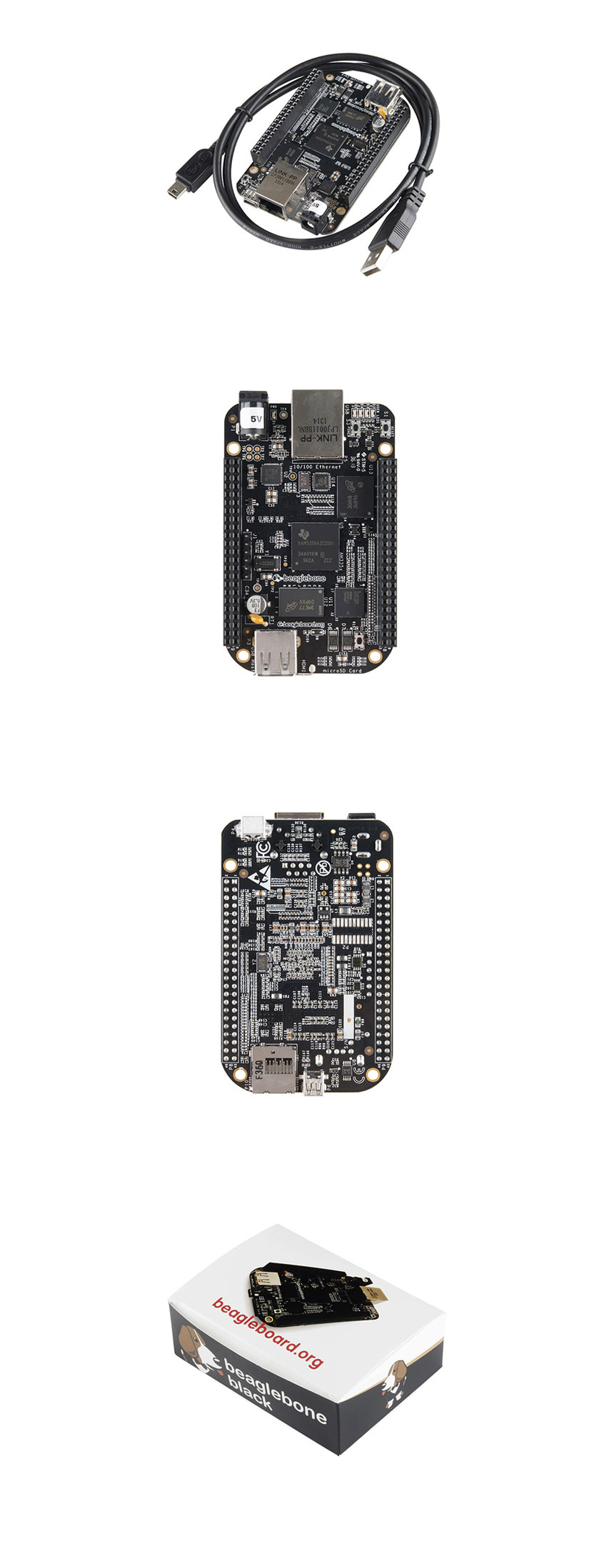 비글본 블랙 (BeagleBone Black Rev C) (BBONE-BLACK-4G) / 디바이스마트