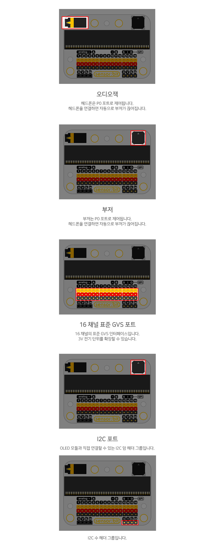 마이크로비트 센서 확장보드 Elecfreaks sensor:bit for micro:bit (sensorbit) [EF03415] / 디바이스마트
