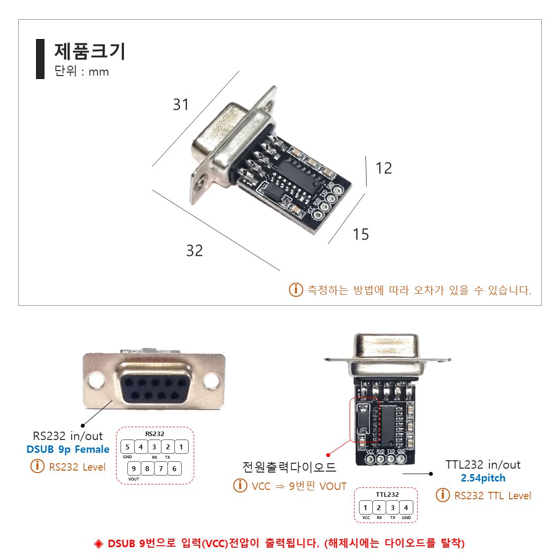 TTL232 TO RS232 [IOT-CON-RS232] / 디바이스마트